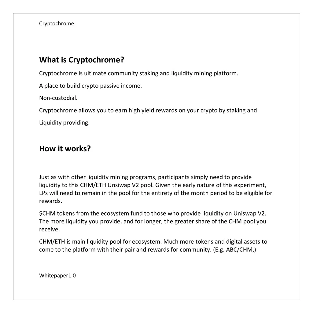 PPT - Cryptochrome - Community Staking and Liquidity Mining Platform ...