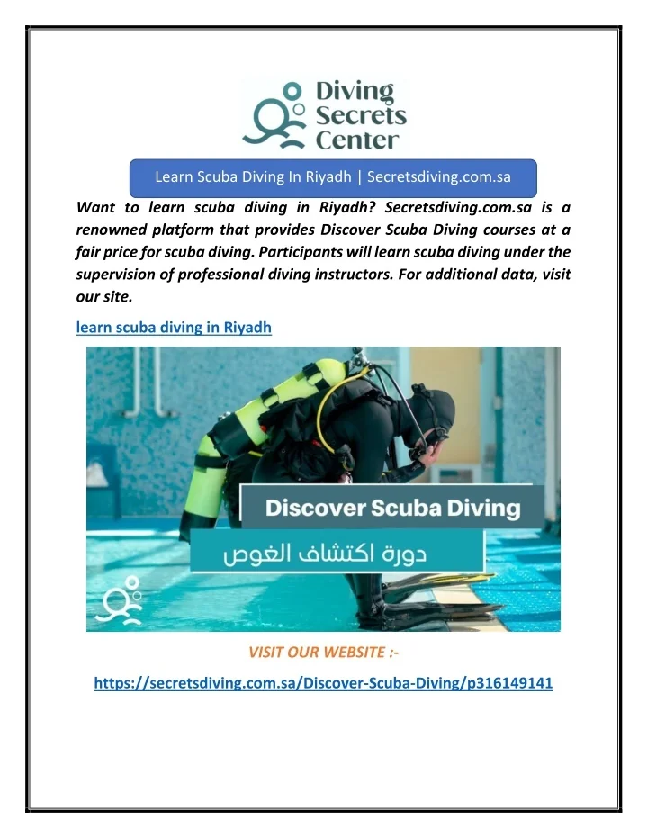 PPT - Learn Scuba Diving In Riyadh Secretsdiving.com.sa PowerPoint ...