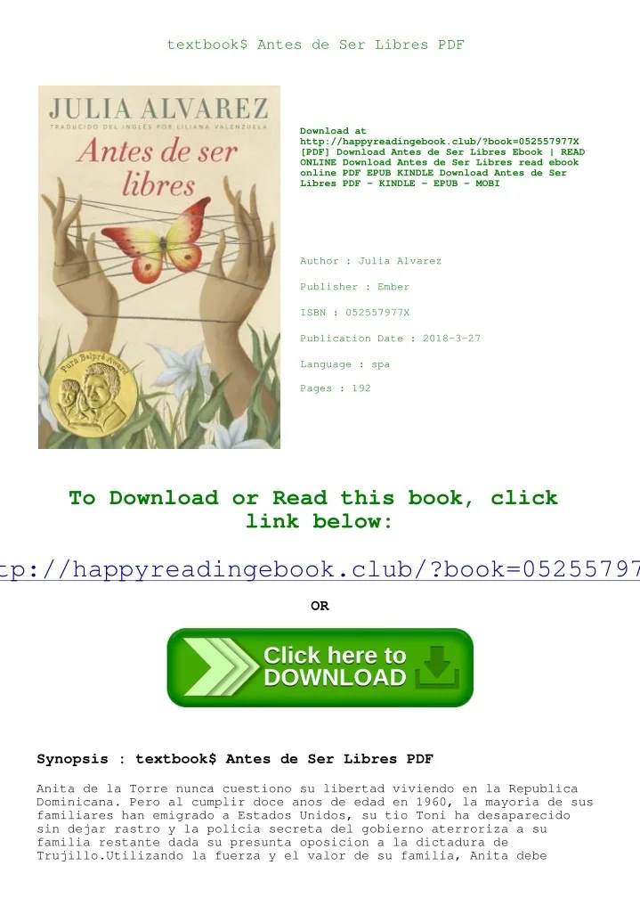 PPT - textbook$ Antes de Ser Libres PDF PowerPoint Presentation, free ...