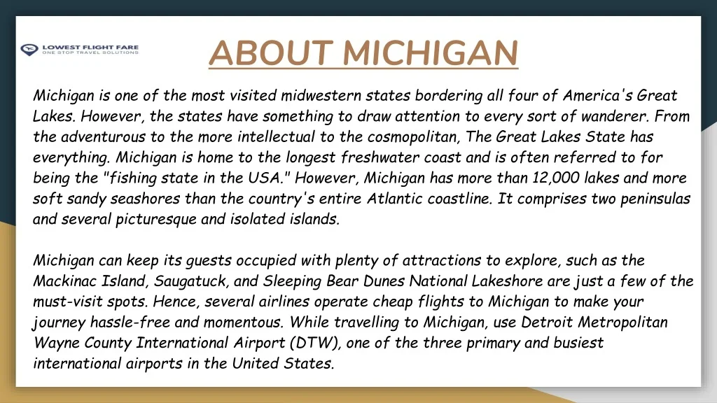 PPT - CHEAP FLIGHTS TO MICHIGAN (1) PowerPoint Presentation, free ...