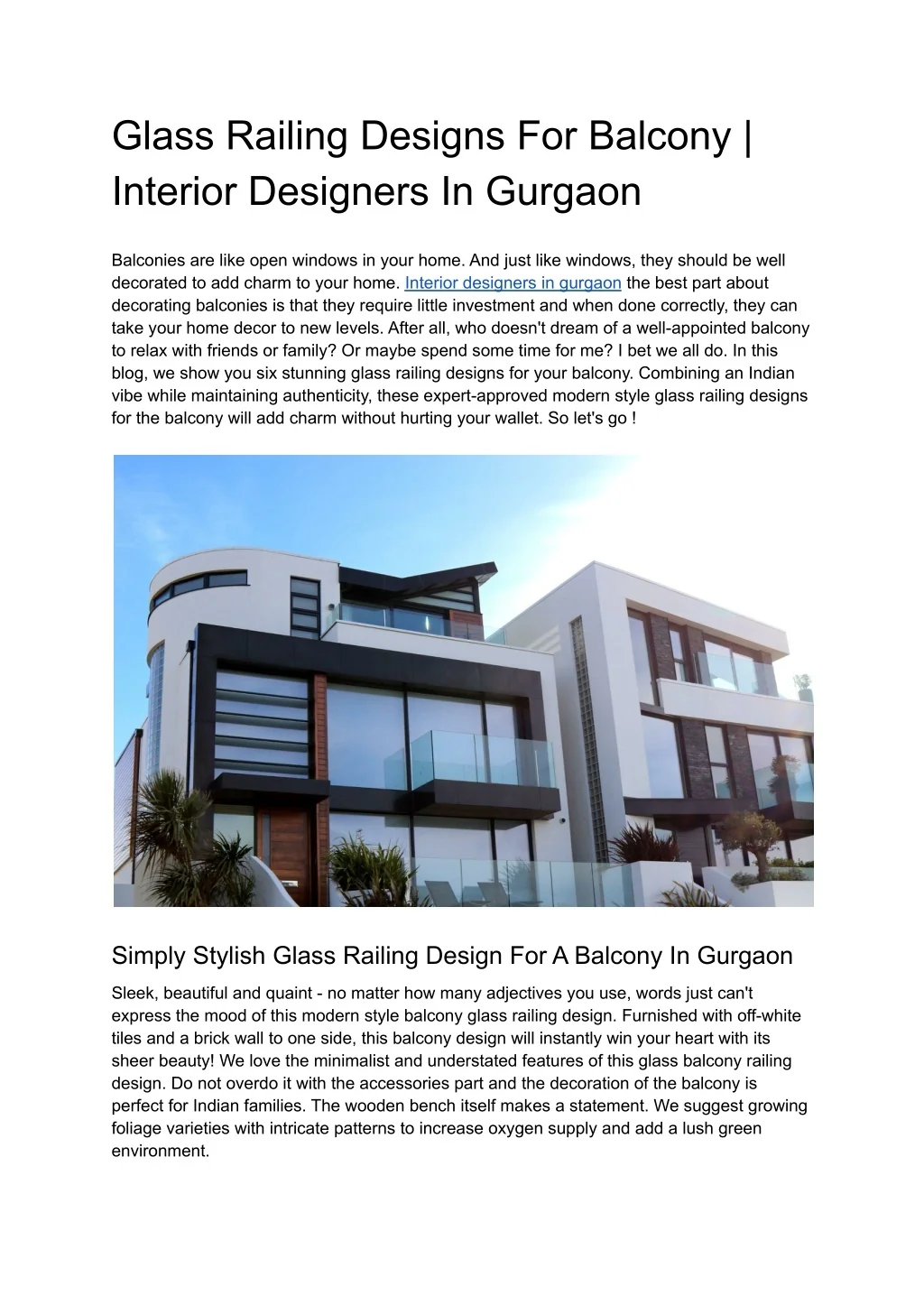 PPT - Glass Railing Designs For Balcony | Interior Designers In Gurgaon ...