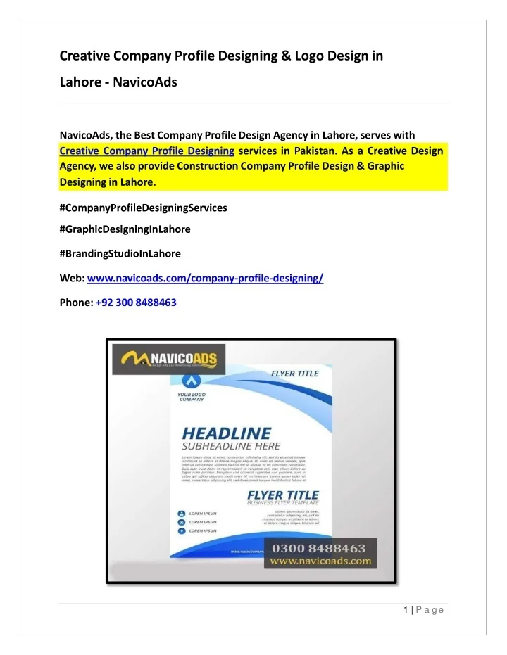 PPT - Creative Company Profile Designing & Logo Design in Lahore ...
