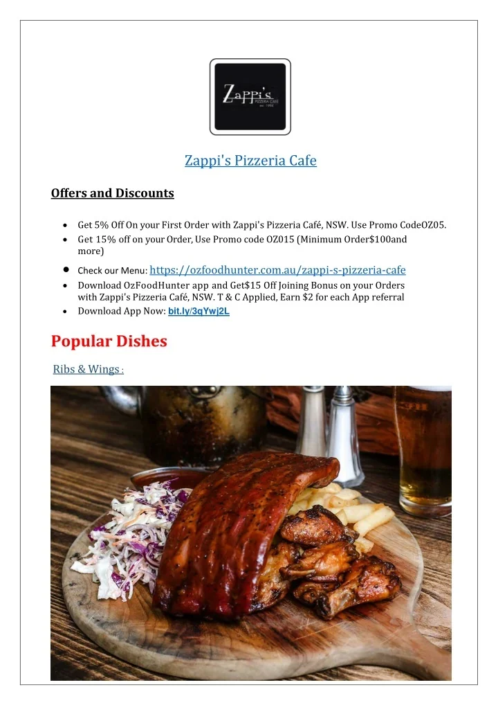 PPT - $5 Off - Zappi's Pizzeria Cafe Restaurant Epping Menu,NSW ...
