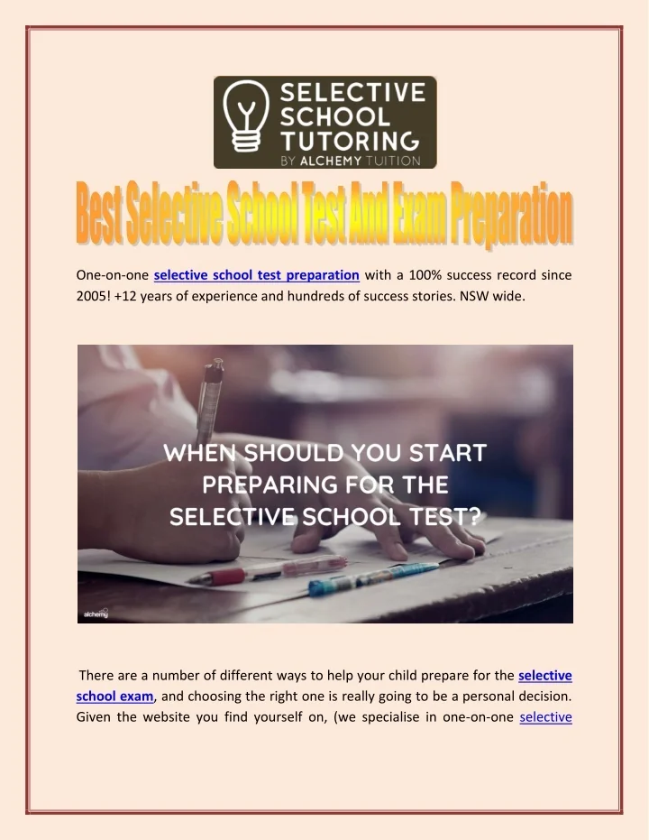 PPT - Best Selective School Test And Exam Preparation PowerPoint ...