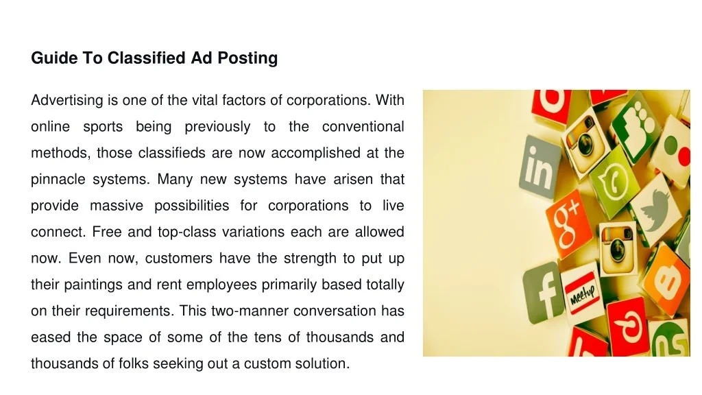 PPT - Classified ad posting service New York PowerPoint Presentation ...