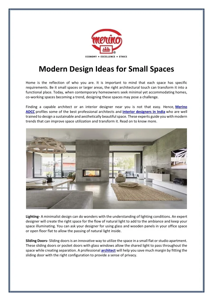 PPT - Modern Design Ideas for Small Spaces PowerPoint Presentation ...