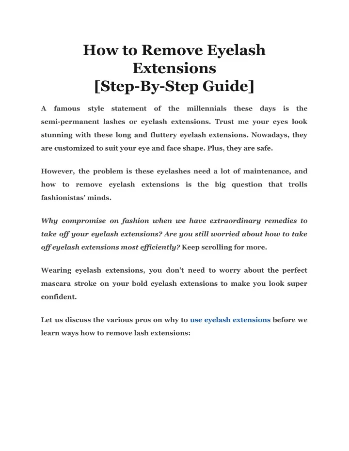 PPT - How to Remove Eyelash Extensions [Step-By-Step Guide] PowerPoint ...
