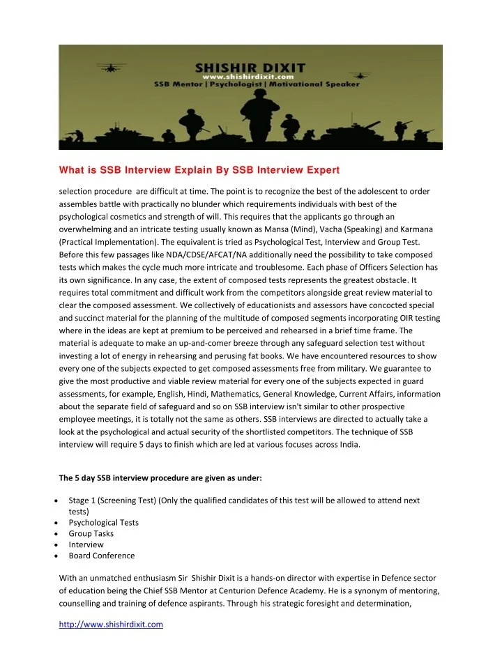 PPT - What is SSB Interview Explain By-SSB Interview Expert PowerPoint ...
