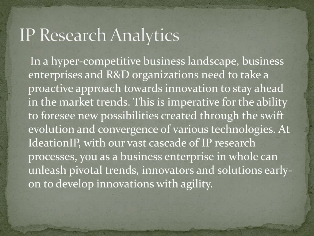 PPT - Intellectual Property Analytics and Services PowerPoint ...