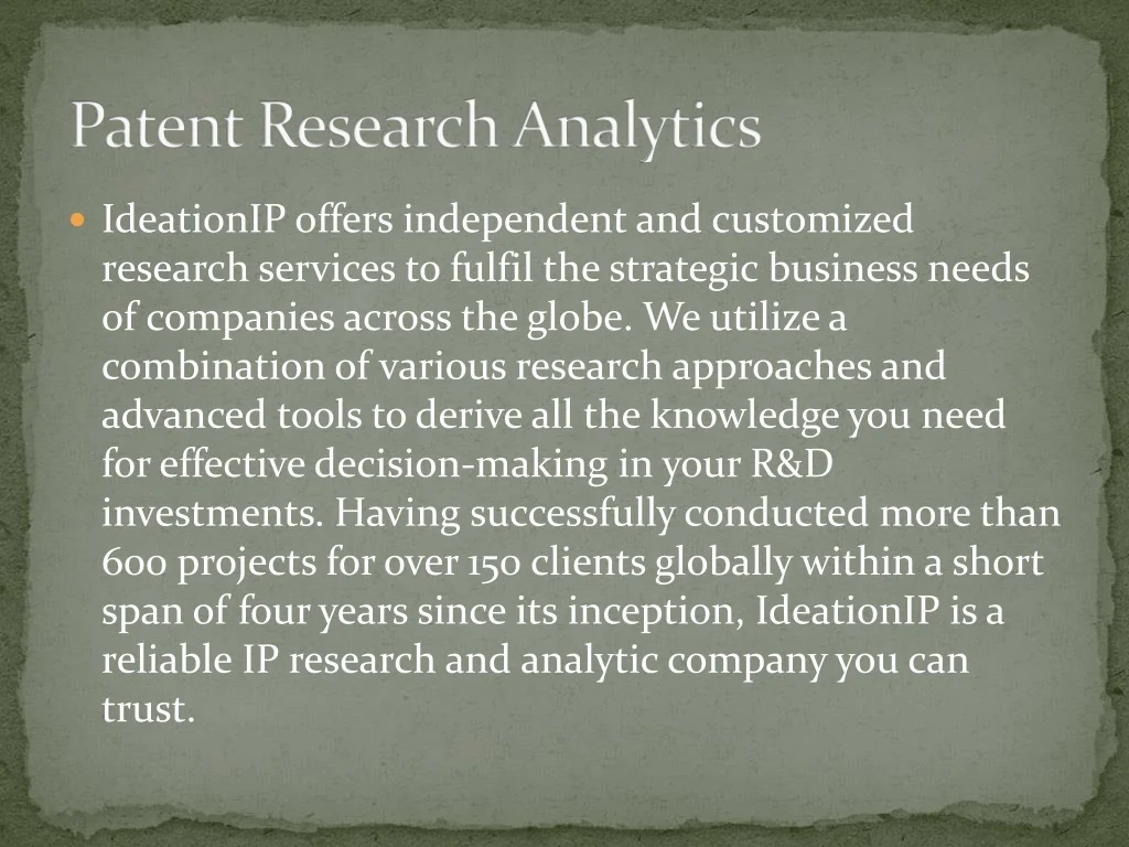 PPT - Intellectual Property Analytics and Services PowerPoint ...