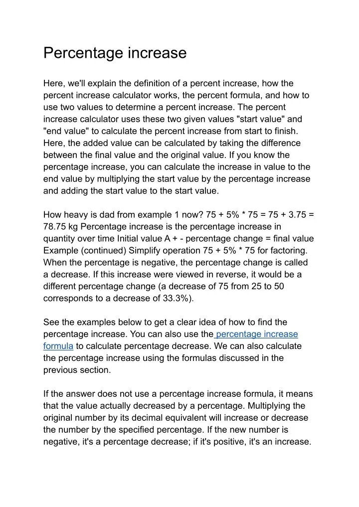 PPT - Percentage increase calculator PowerPoint Presentation, free ...