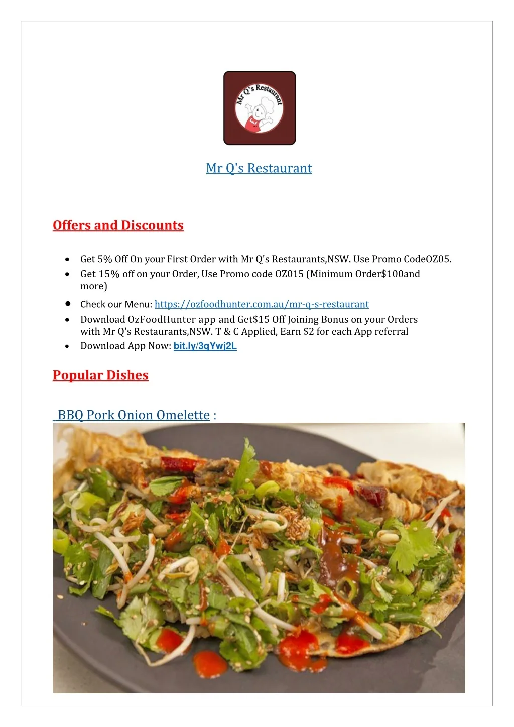 PPT - $5 Off - Mr Q's Restaurant Menu Leichhardt,NSW PowerPoint ...