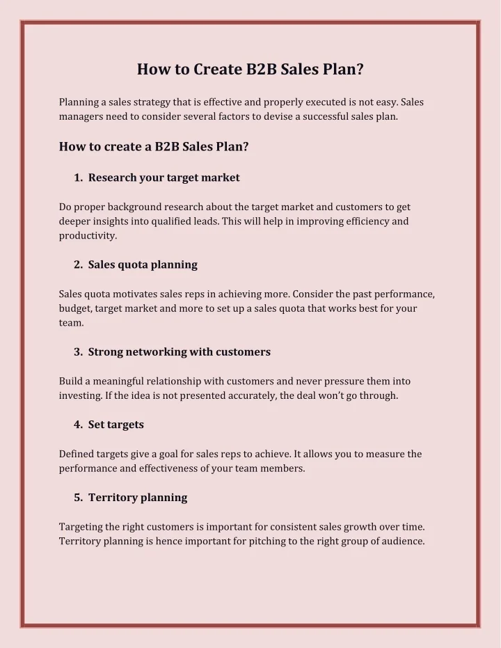 PPT - How to Create B2B Sales Plan? PowerPoint Presentation, free ...