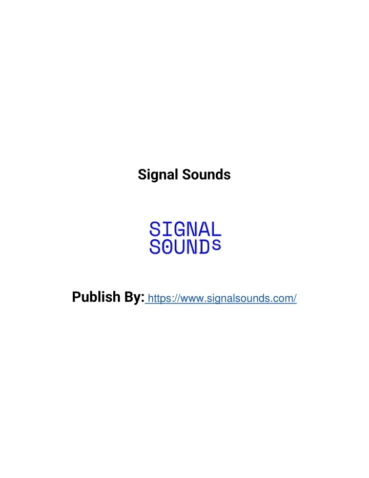 PPT - Signal Sounds PowerPoint Presentation, free download - ID:11205272