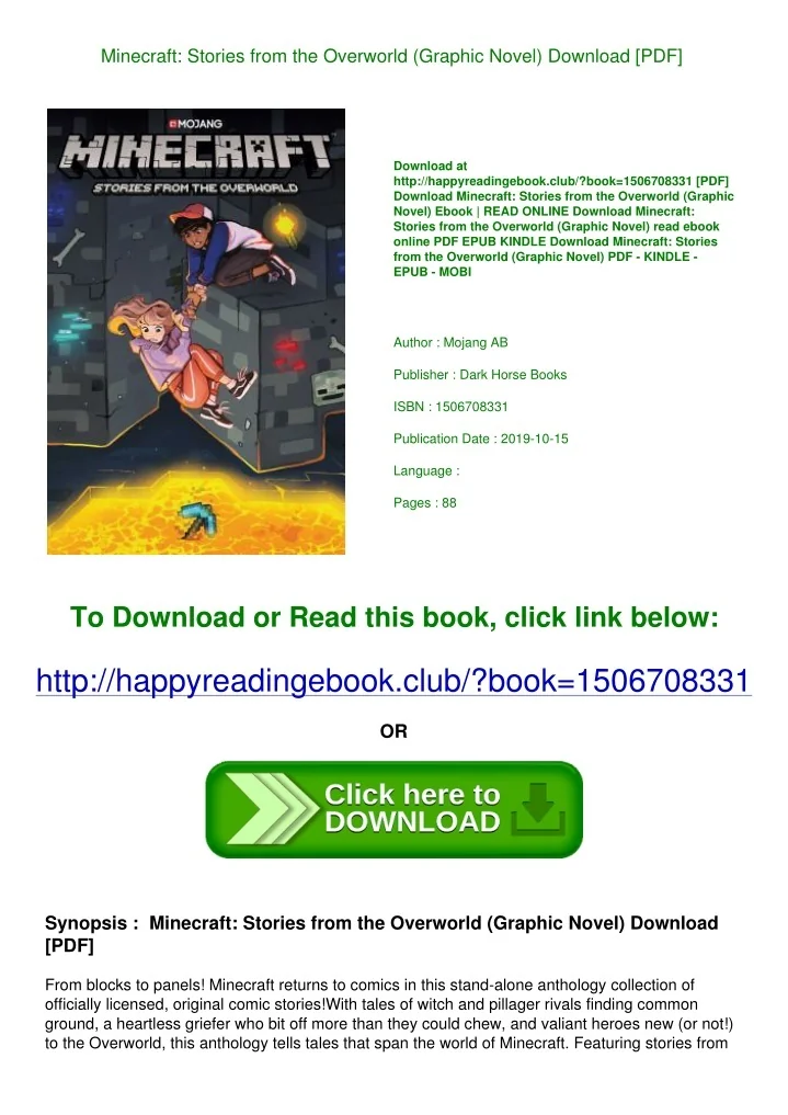 PPT - Minecraft Stories from the Overworld (Graphic Novel) Download ...