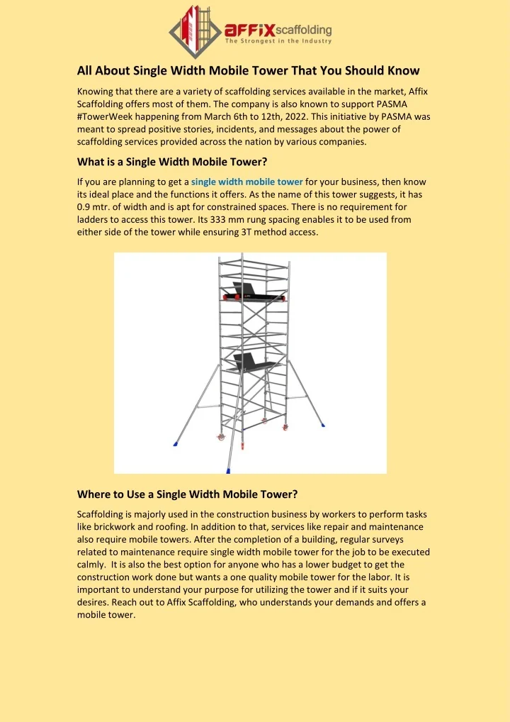 PPT - All About Single Width Mobile Tower That You Should Know ...