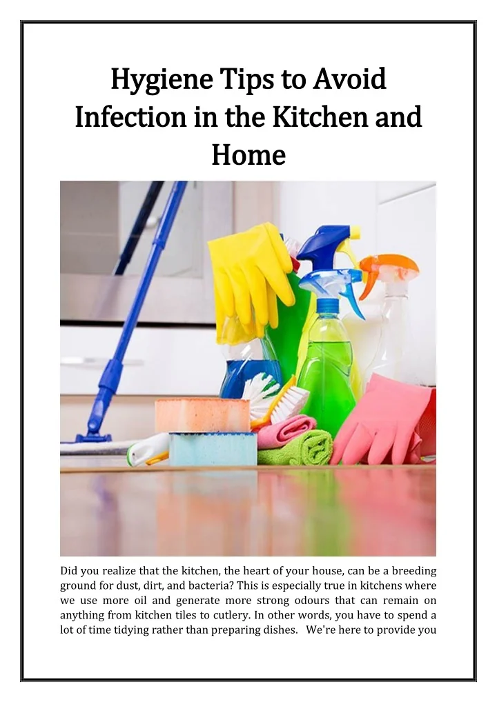 PPT - Hygiene Tips to Avoid Infection in the Kitchen and Home ...