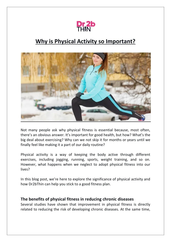 PPT - Why is Physical Activity so Important PowerPoint Presentation ...