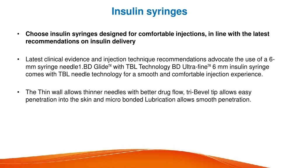 PPT - BD Ultrafine Insulin Injection, Insulin Syringes & Needles ...