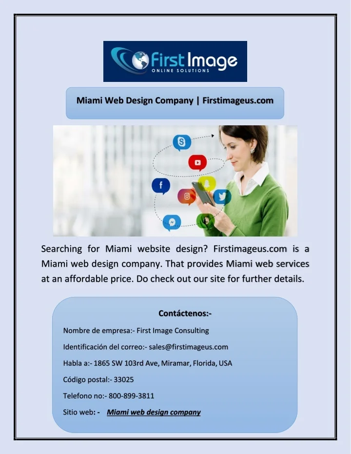 PPT - Miami Web Design Company | Firstimageus.com PowerPoint ...