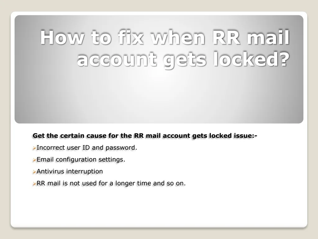 PPT - How to fix when RR mail account gets locked? PowerPoint ...