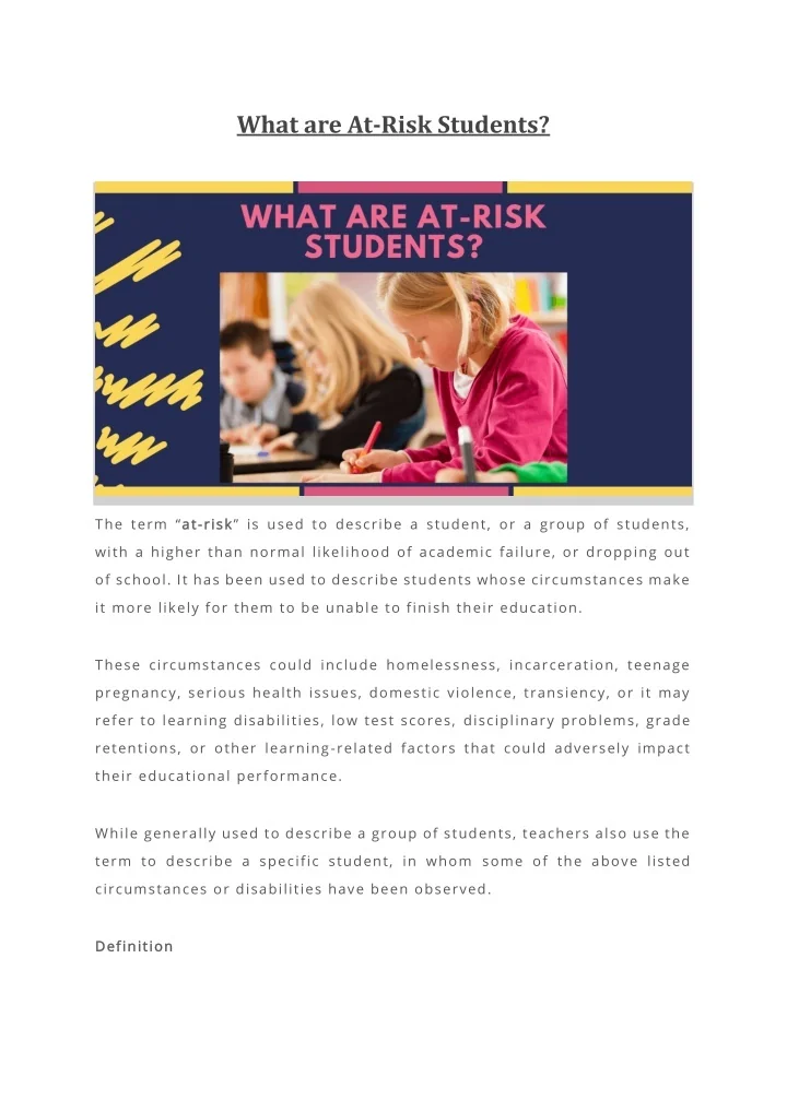 PPT - What are At-Risk Students PowerPoint Presentation, free download ...