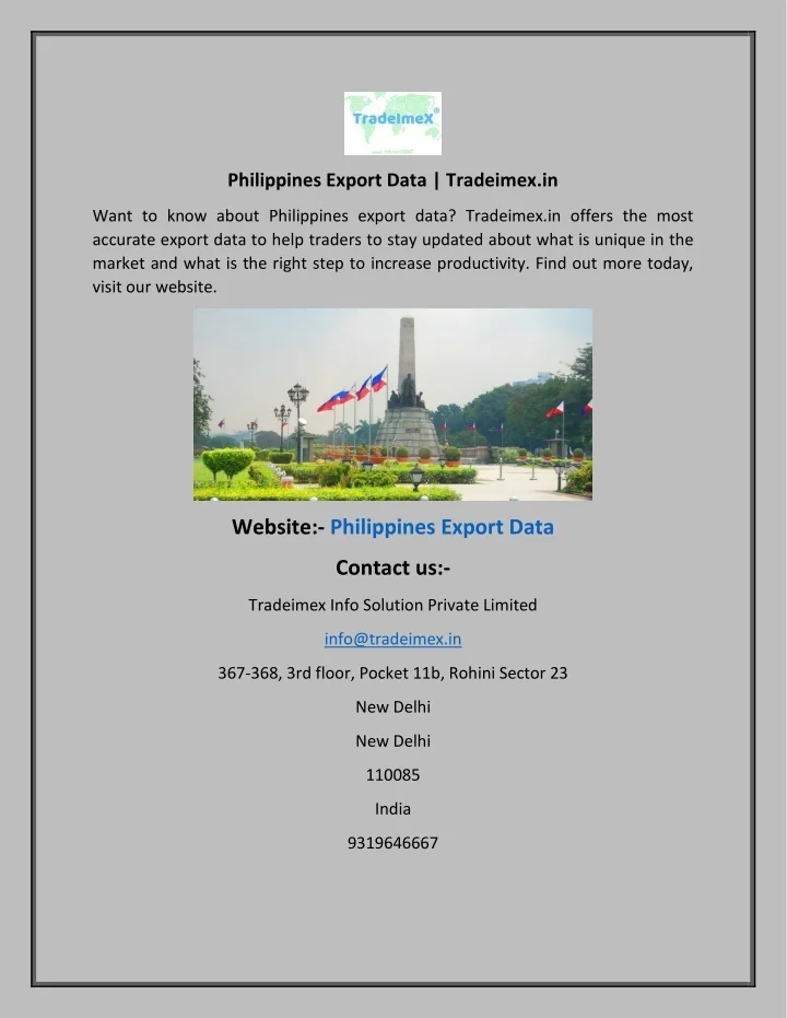 PPT - Philippines Export Data Tradeimex.in PowerPoint Presentation, free download - ID:11212611