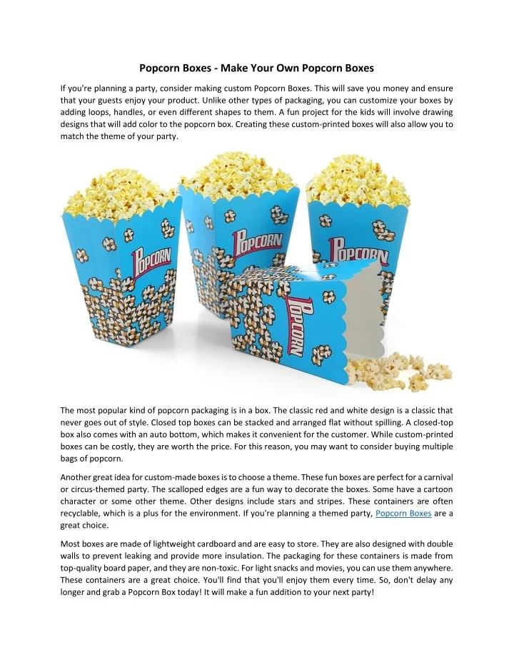 PPT - Popcorn Boxes - Make Your Own Popcorn Boxes PowerPoint ...