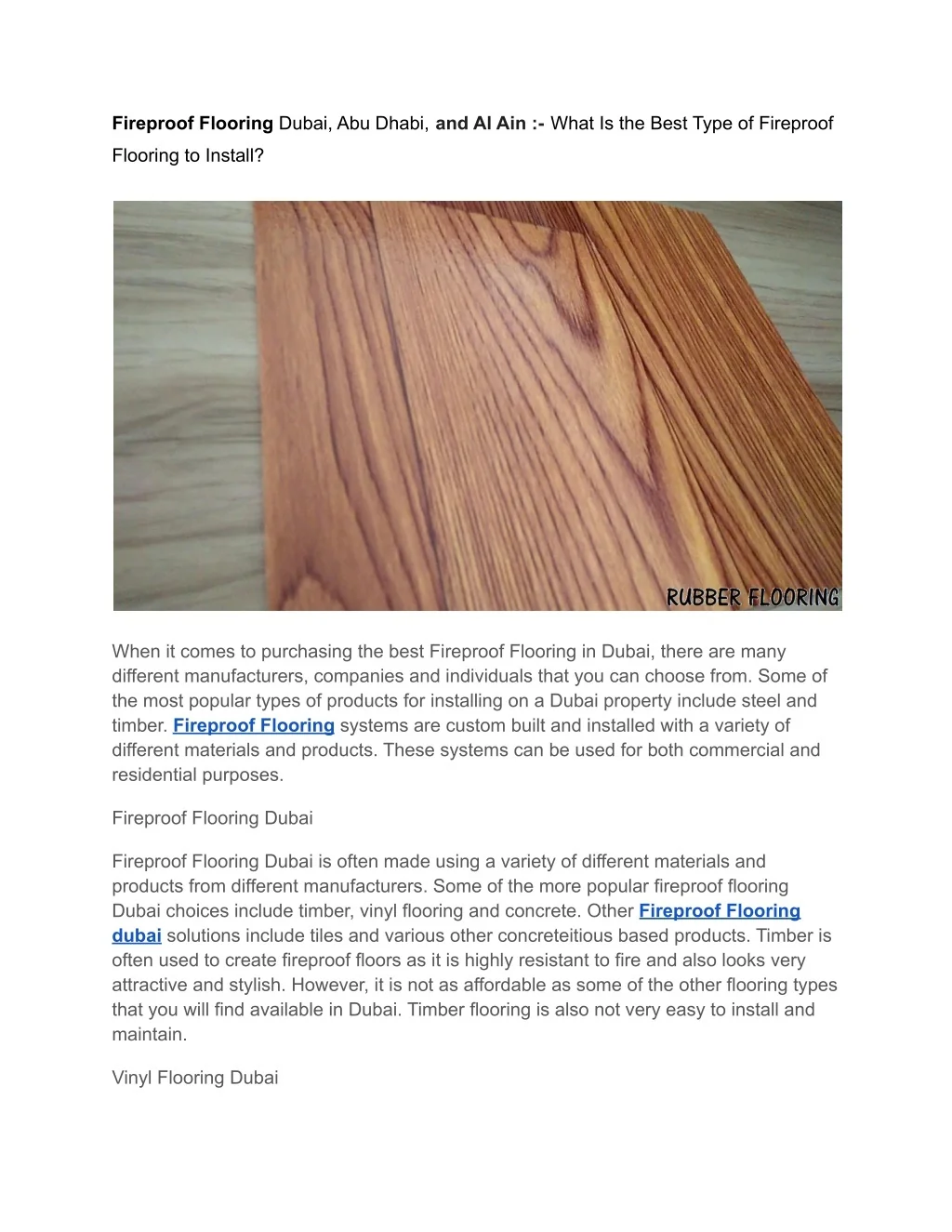 PPT - Fireproof Flooring Dubai, Abu Dhabi, and Al Ain :- What Is the ...