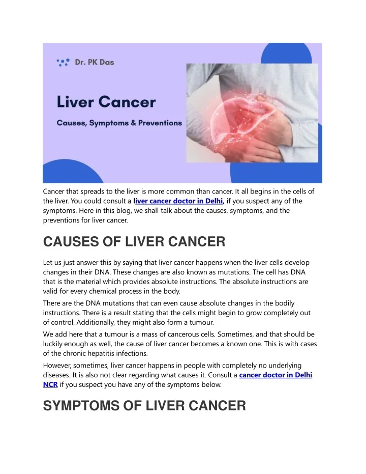 PPT - WHAT IS LIVER CANCER? CAUSES, SYMPTOMS AND PREVENTIONS PowerPoint ...
