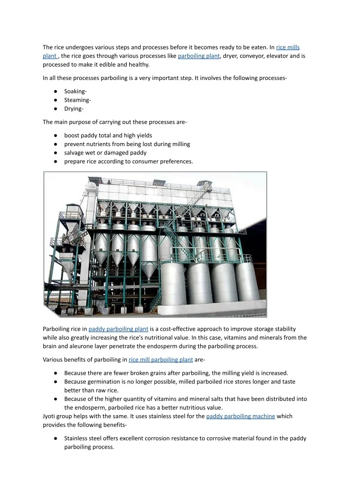 PPT - Importance of Parboiling in rice mill Plant PowerPoint ...
