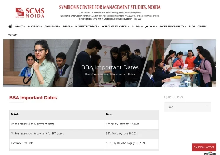 PPT - BBA Important Dates For SCMS Noida PowerPoint Presentation, free ...
