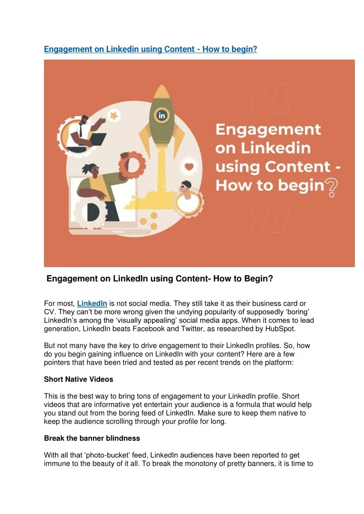 PPT - Engagement on Linkedin using content PowerPoint Presentation ...