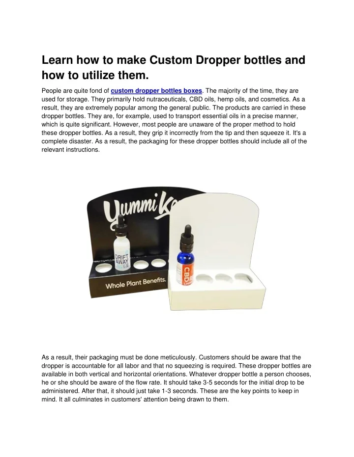 PPT - Learn how to make Custom Dropper bottles and how to utilize them ...