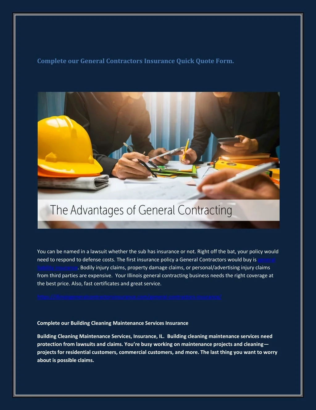 PPT - Complete our General Contractors Insurance Quick Quote Form ...