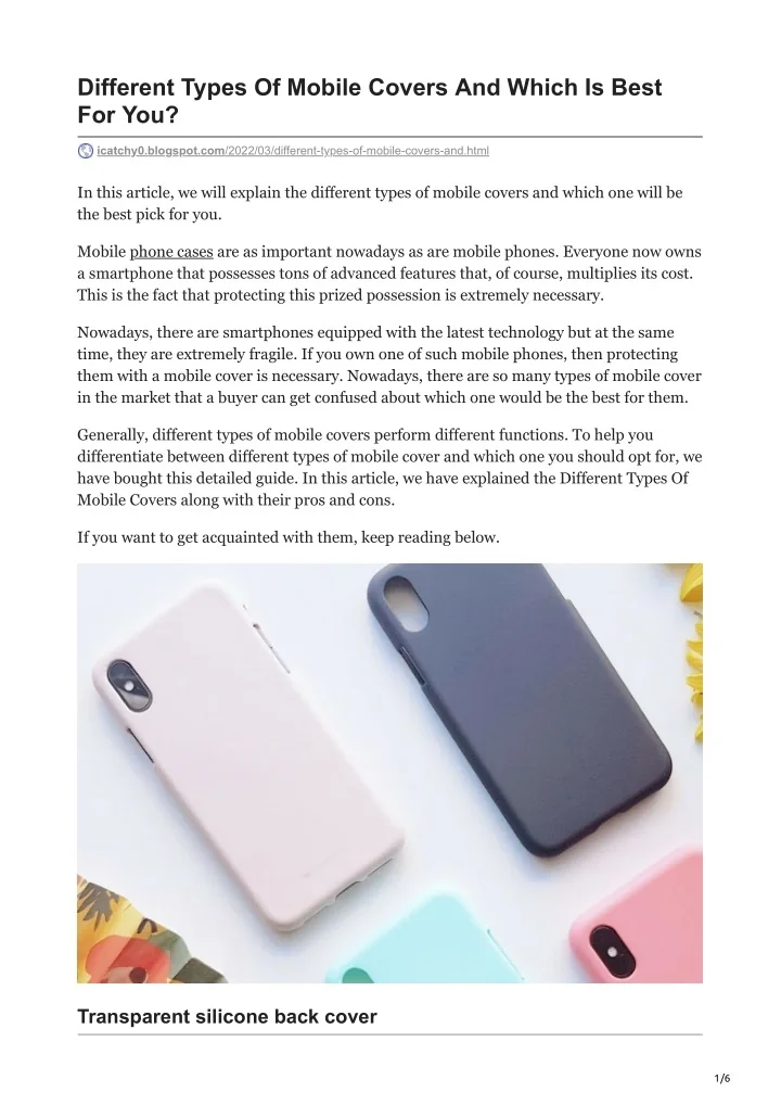 PPT - Different Types Of Mobile Covers And Which Is Best For You ...
