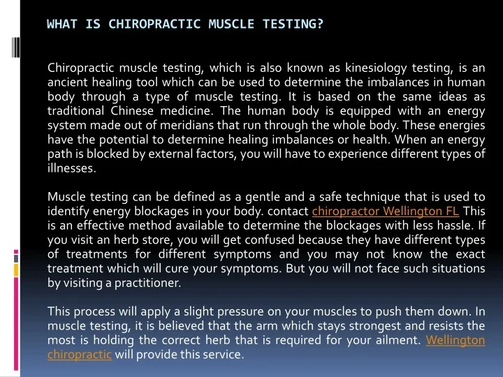 PPT - What Is Chiropractic Muscle Testing PowerPoint Presentation, free ...
