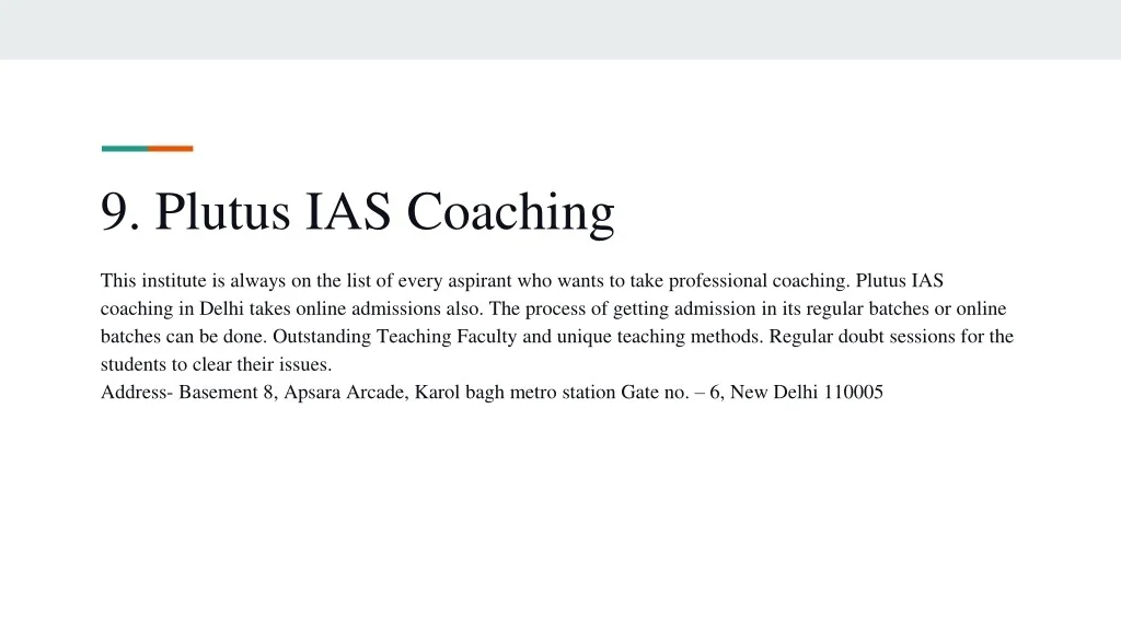 PPT - Top 10 IAS Coaching in Delhi PowerPoint Presentation, free ...