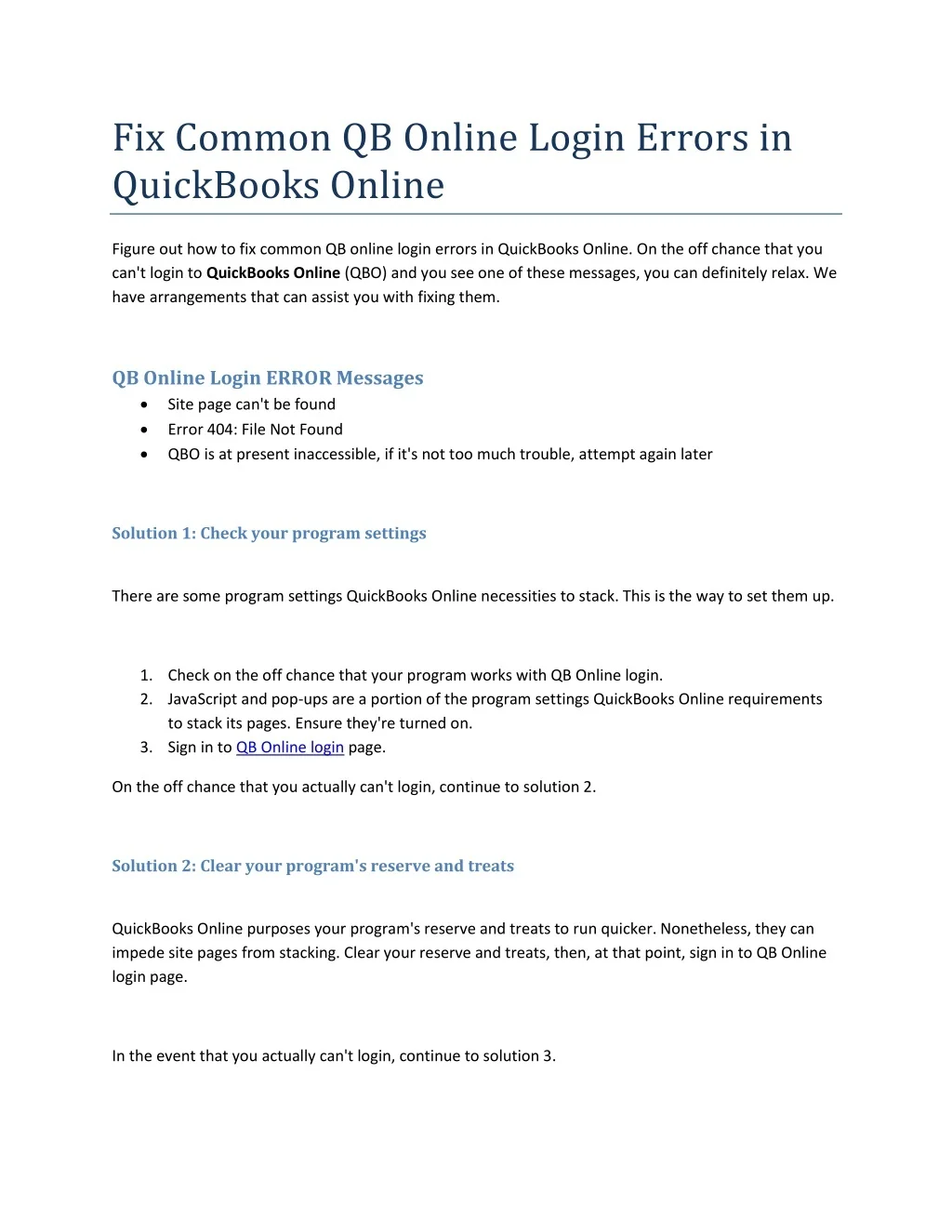 PPT - Fix Common QB Online Login Errors in QuickBooks Online PowerPoint ...