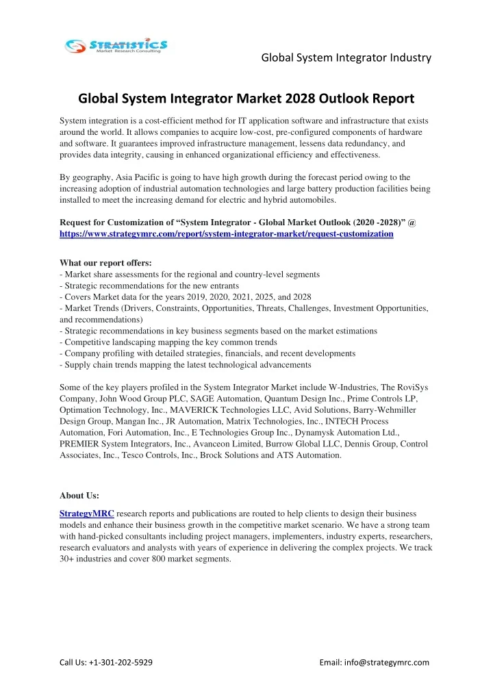 PPT - System Integrator Market Forecasts to 2028 PowerPoint ...