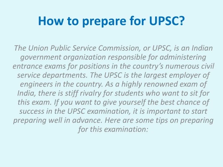 PPT - How to prepare for UPSC PowerPoint Presentation, free download ...