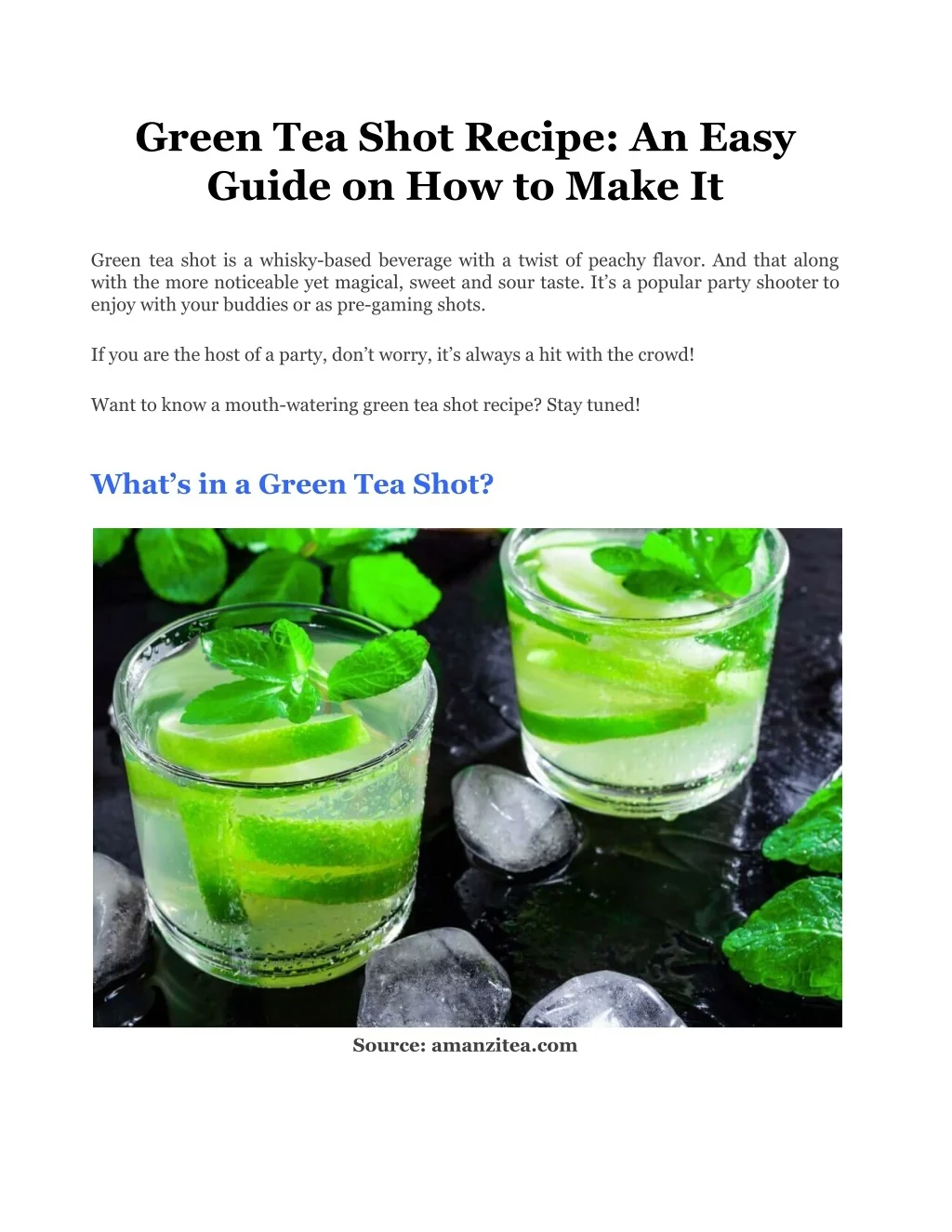 PPT - Green Tea Shot Recipe_ An Easy Guide on How to Make It PowerPoint ...