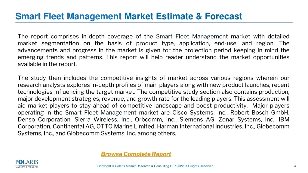 PPT - Smart Fleet Management Market PowerPoint Presentation, free ...