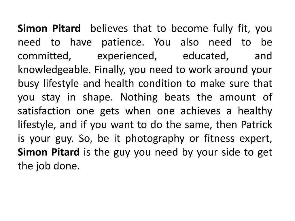PPT - Simon Pitard |Fitness coach in Victoria, Australia|highly ...