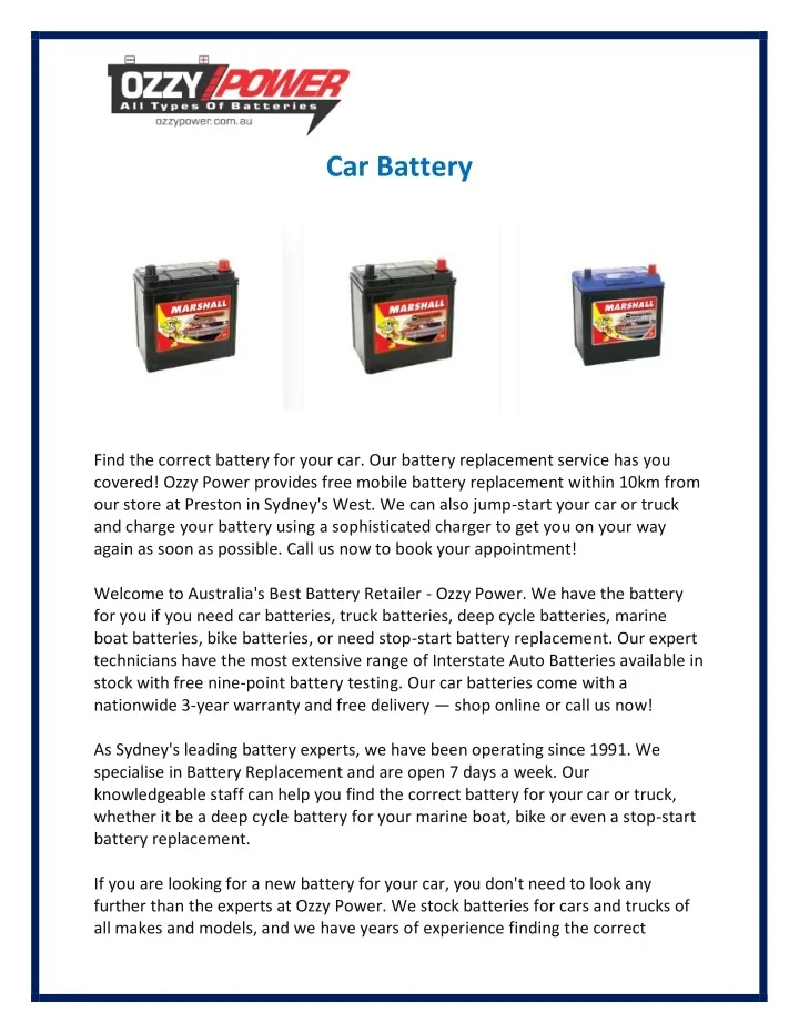 PPT - Car Battery PowerPoint Presentation, free download - ID:11221172