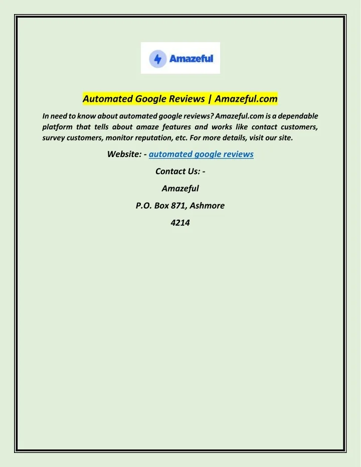 PPT - Automated Google Reviews | Amazeful.com PowerPoint Presentation ...