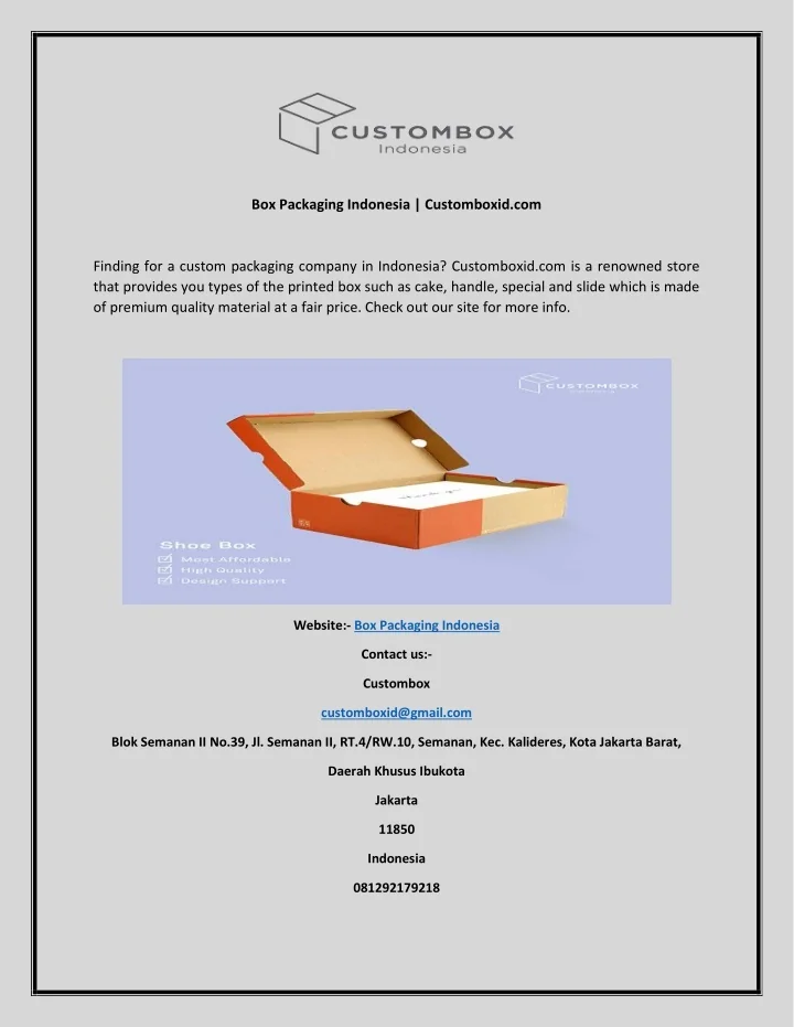 PPT - Box Packaging Indonesia Customboxid PowerPoint Presentation, free ...