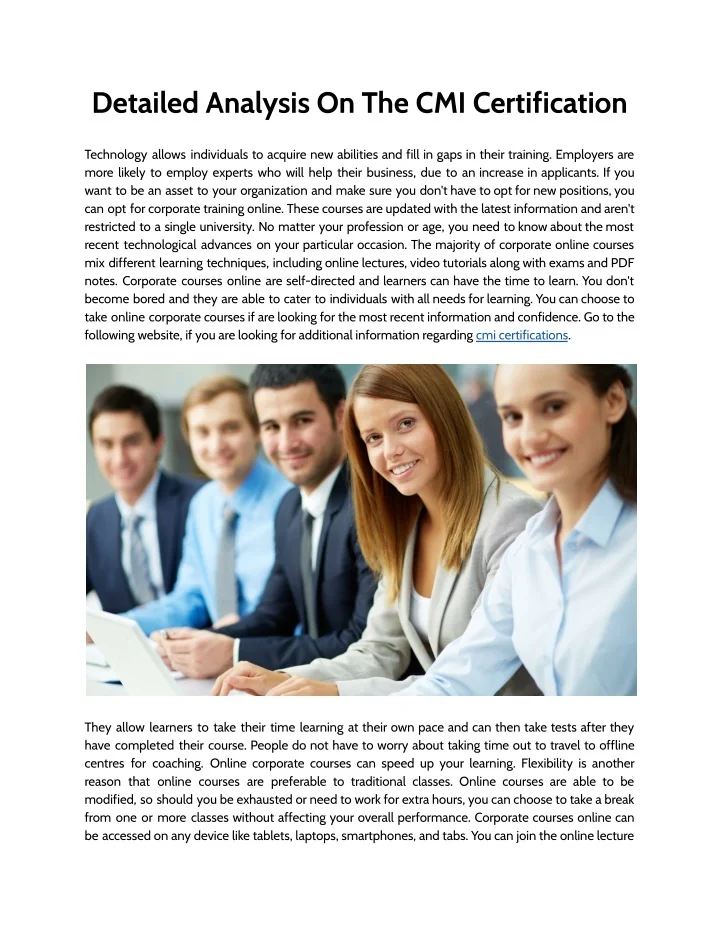 PPT - Detailed Analysis On The CMI Certification PowerPoint ...