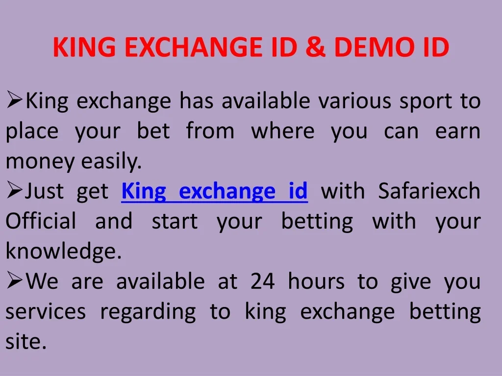 PPT - Use Login ID of King Exchange and Lotusbook 247 by Safariexch Official PowerPoint ...