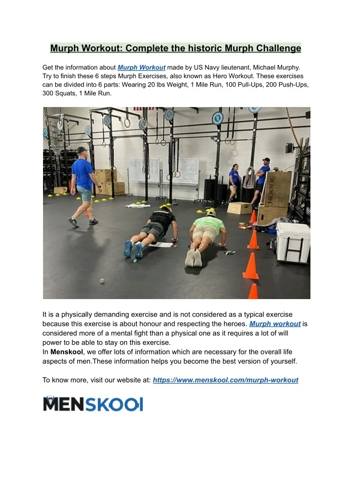 PPT - Murph Workout: The Challenging Exercise Of Honour and Respect for ...